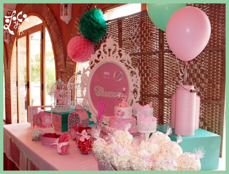 CANDY BAR EN ROSA Y MINT BAUTIZO NIÑA VALENCIA | eLeyCe Eventos | Valencia